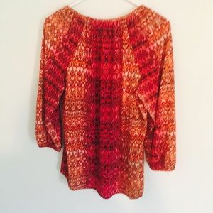 Tops | Colorful Casual Blouse With Bold Print | Poshmark